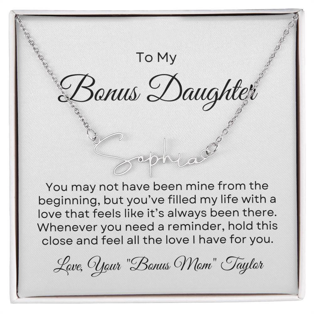 Bonus Daughter Name Necklace with Personalized Message Card – Bill and ...